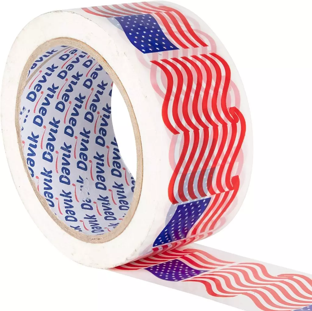 Davik USA Flag Packaging Tape