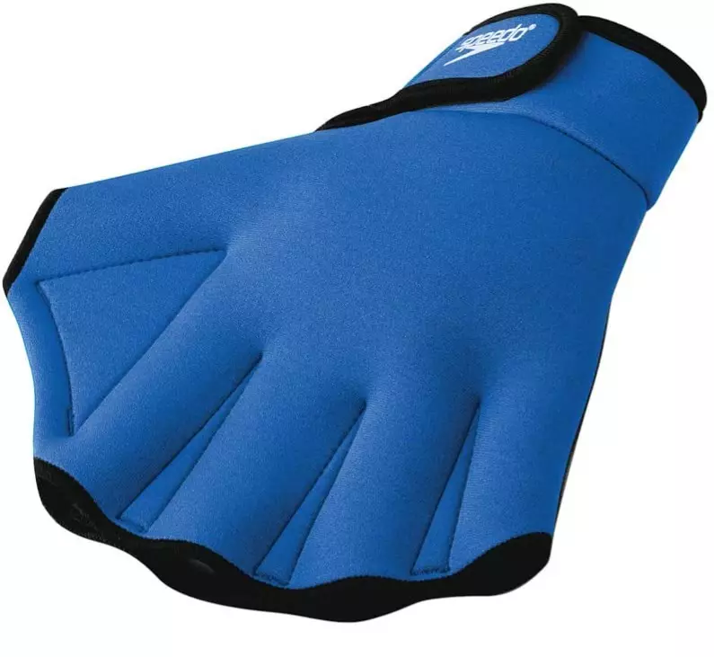 I-Speedo eluhlaza okwesibhakabhaka i-Aqua Fit Swim Training Glove ene-velcro strap