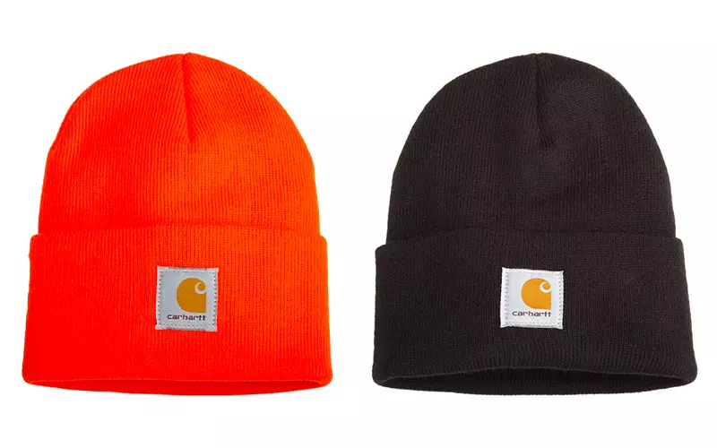 red and black carhartt beanie