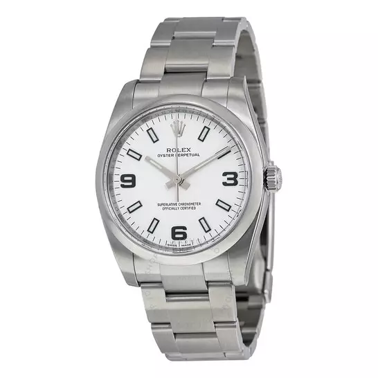 Rolex Oyster Perpetual 34 White Dial White Stainless Steel Bracelet Automatic Men's Watch 114200WASO - 546x546 Rolex Oyster Perpetual 34 Dial White Stainless Steel Bracelet Automatic Men's Watch 114200WASO - 546x546 546x546 WASO - 546x546 Image 546x546 Oyster Perpetual1 ساعت مچی مردانه اتوماتیک 3 ROLEXOyster Perpetual 34 White Dial White Stainless Steel, بهترین مارک ساعت مردانه لوکس