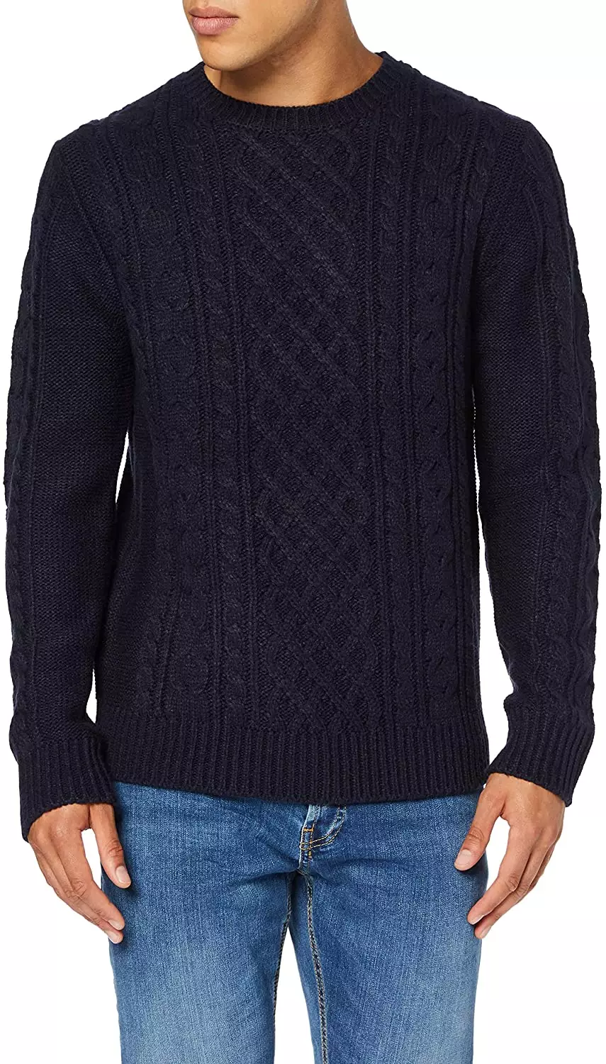 fine marine acryl wol fisherman sweater