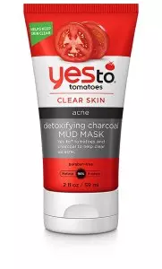 baştirîn maskeyên rûyê ji bo pizrikan -Yes To Tomatoes Detoxifying Charcoal Mud Mask