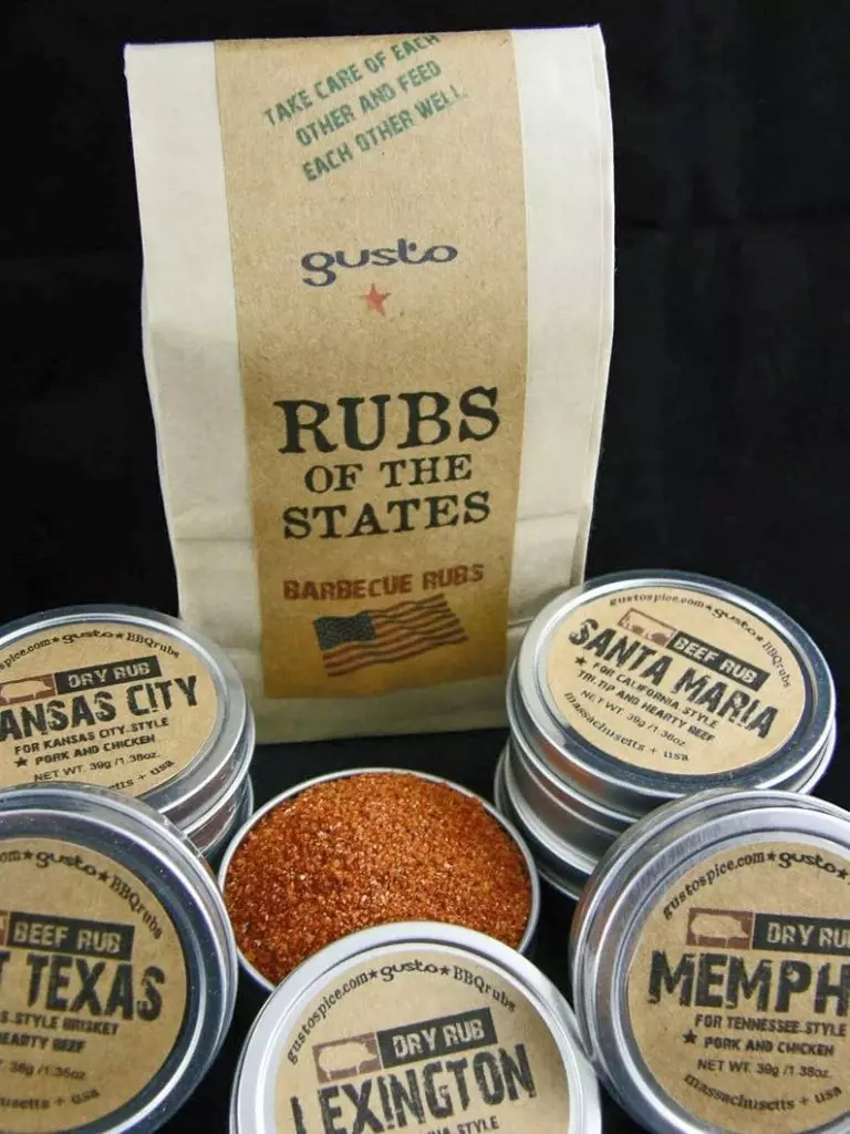 Gusto Spice Gusto's Original Barbecue RUBS of the STATES BBQ Sampler Gift Set