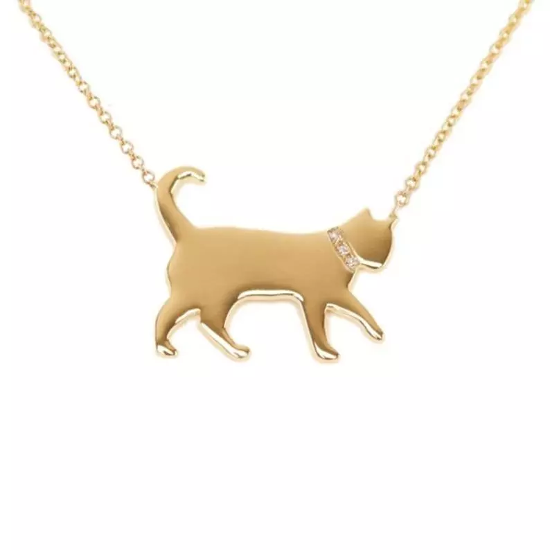 Sparkle Dogs Gold at Diamond Cat Necklace