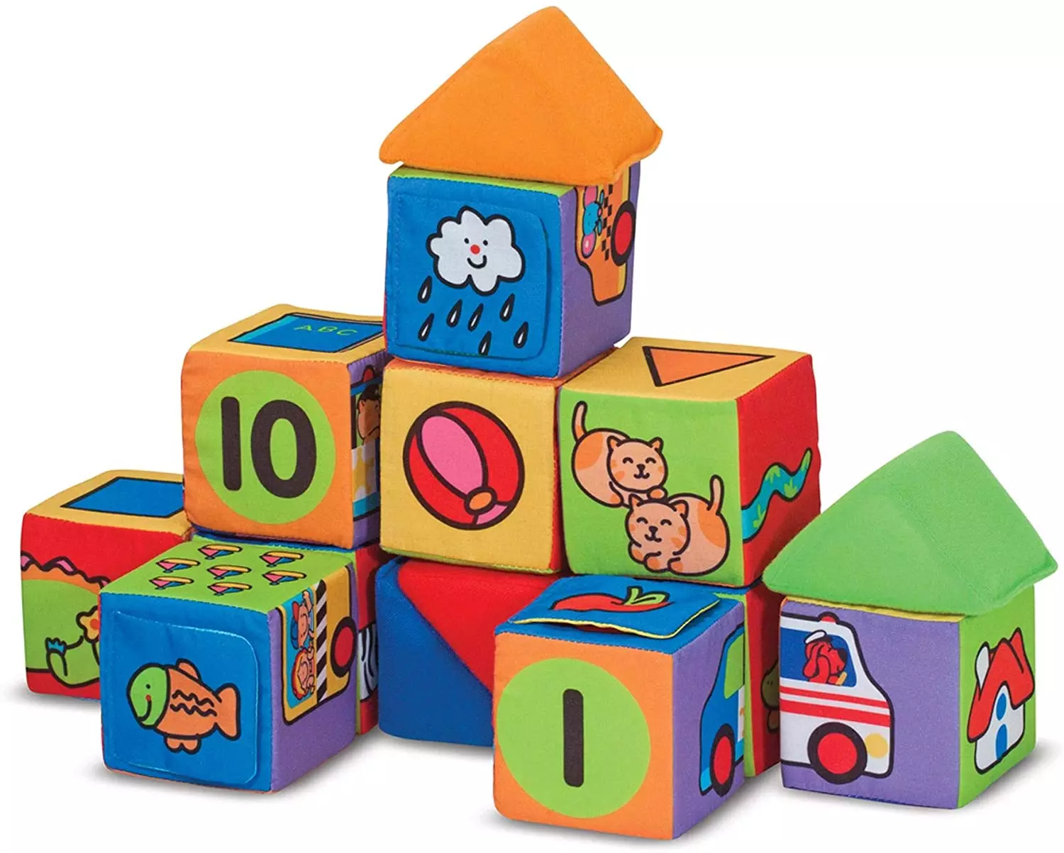 Sada Melissa & Doug K's Kids Match and Build Soft Blocks