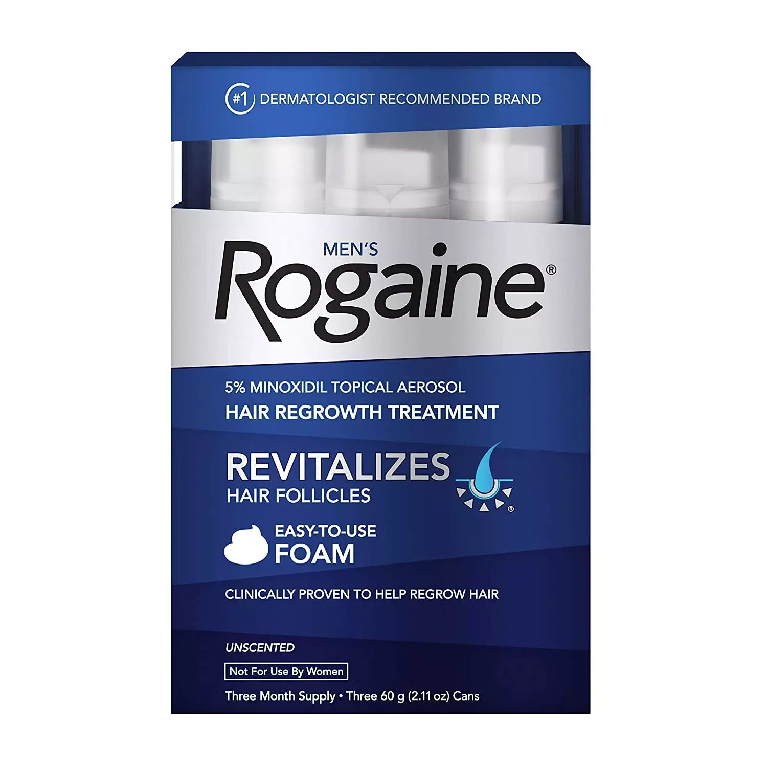 How to make your hair faster, Rogaine Minoxidil Foam Hair regrowth Treatment for Men