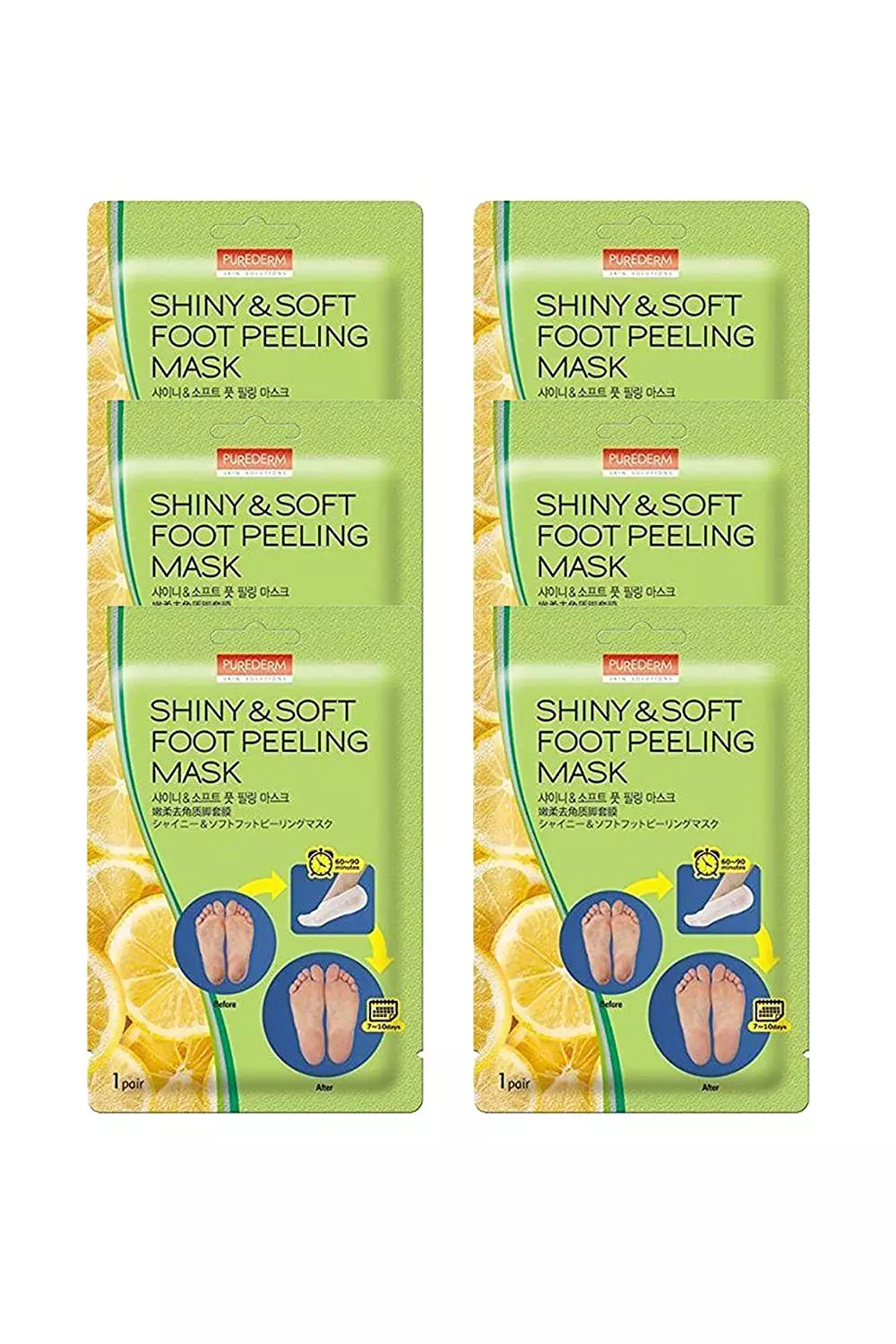 Purederm Foot Peeling Mask, යුගල හයක්