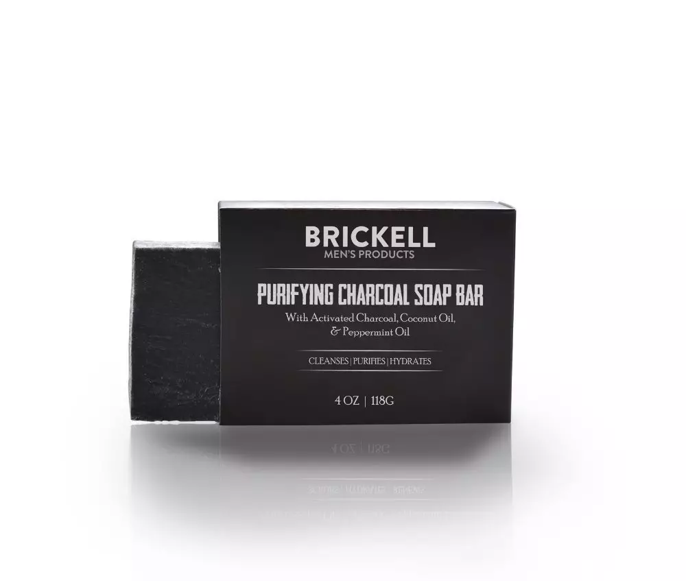 Brickell Men's Purifying Charcoal Soap Bar untuk Lelaki
