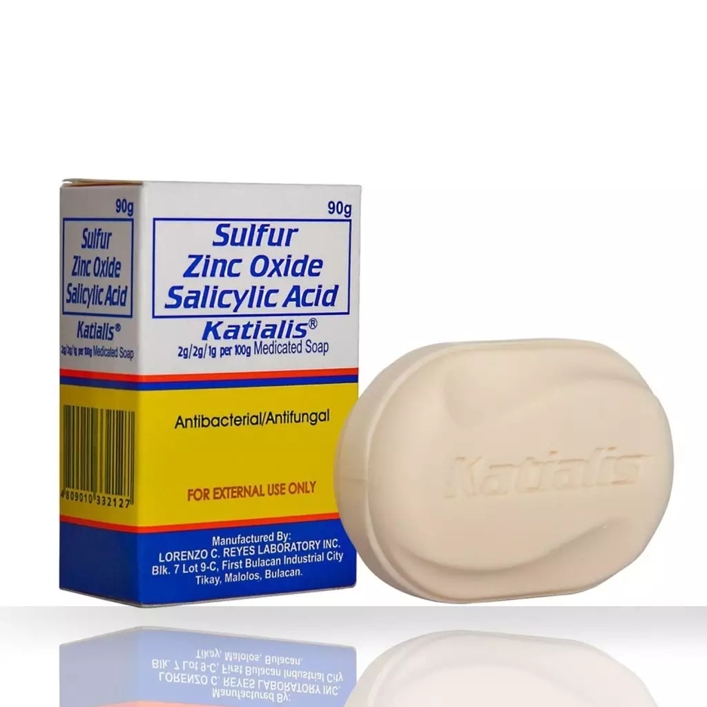 Антибактериален/противогъбичен сапун Katialis със сяра-цинков оксид-салицилова киселина