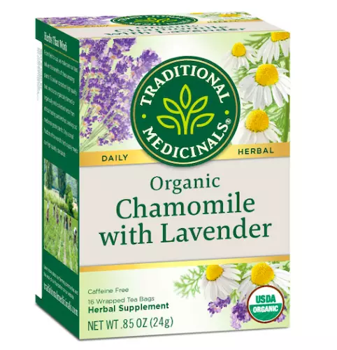 Traditional Medicinals Ceai organic de musetel si lavanda din plante, cele mai bune ajutoare pentru somn