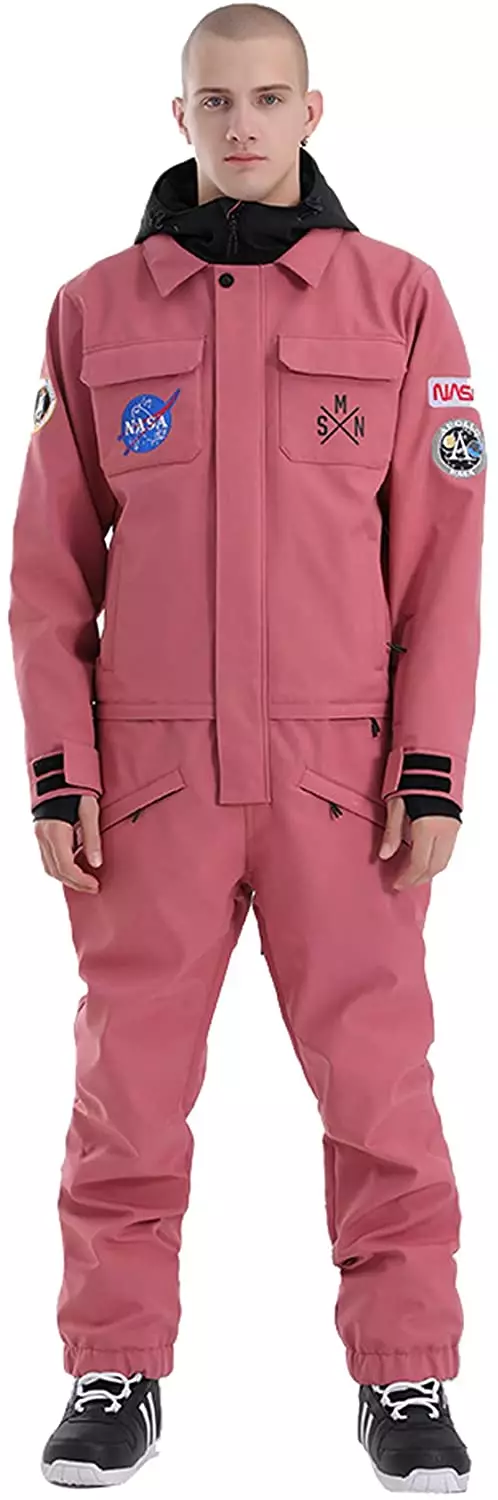 GSou Snow Unisex One Piece Snow Suit i rosa, athleisure modeprognos 2021