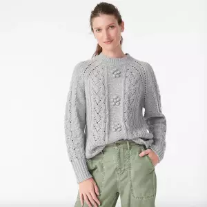 sweater de alpaca punto ochos pointelle