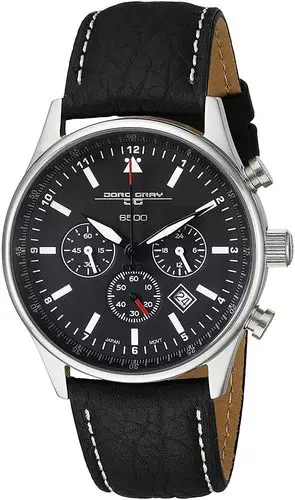 Jorg Grey 男士 JG6500 模擬顯示石英黑色手錶