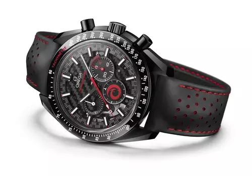 omega maizina lafiny ny volana alinghi mainty sy mena chronograph