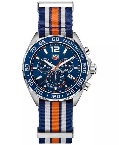 Tag Heuer orange Sträif NATO Band Chronograph