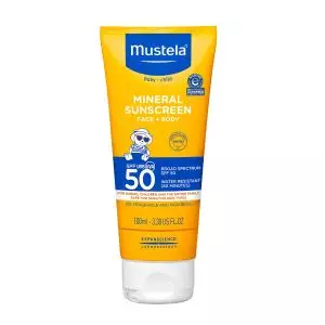 Сонцаахоўны крэм Mustela Baby Mineral - шырокі спектр SPF 50