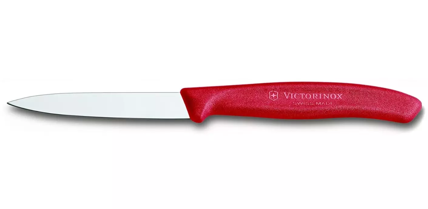 Pisau Pengupas Victorinox 3,25 inci berwarna merah; pisau pengupas terbaik