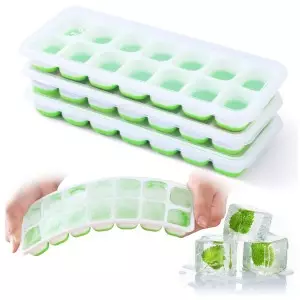 VEHHE 3 Pack Reusable Silicone Ice Cube Trays