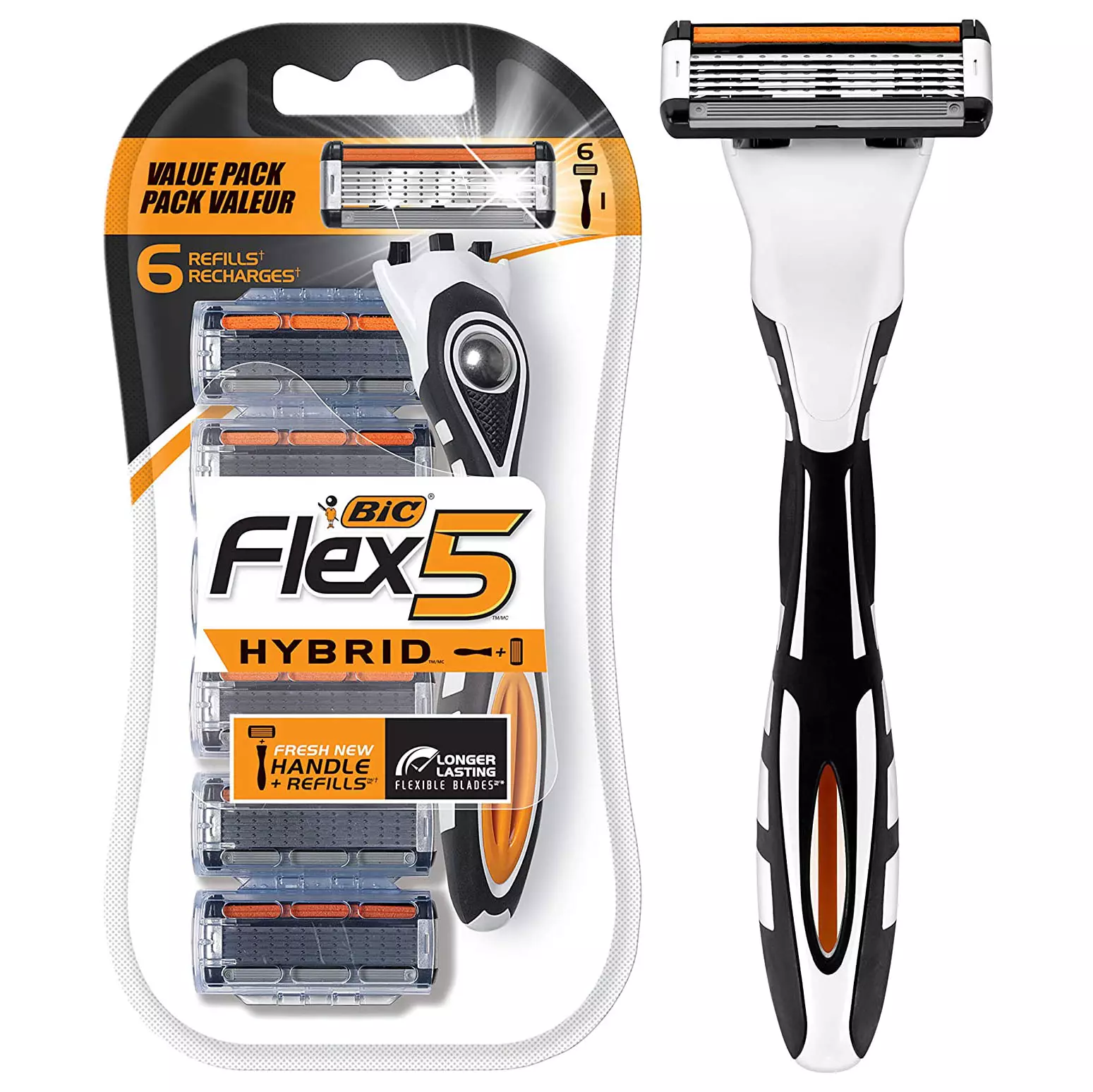 BIC Flex 5 Hybrid მამაკაცის 5-Blade ერთჯერადი საპარსი