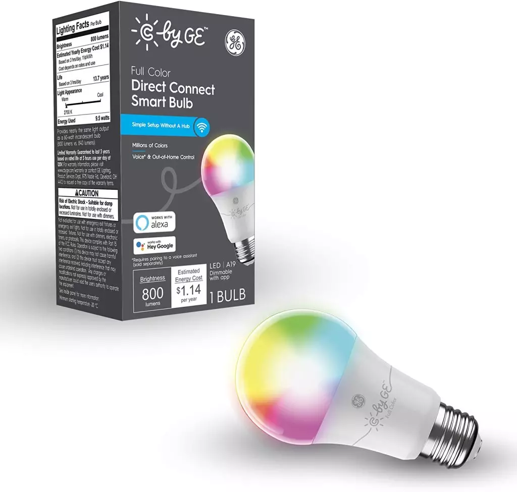 C ni GE Full Color Direct Connect Smart LED Bulb
