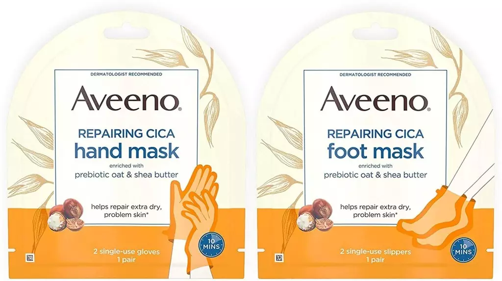 Aveeno Repairing CICA Foot And Hand Mask, Καλύτερα Έλαια Επιδερμίδων