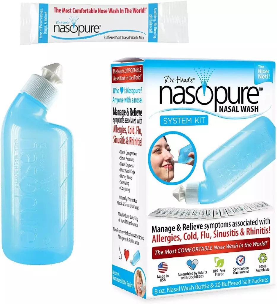 Kit de sistema de lavado nasal Nasopure de Dr. Hana