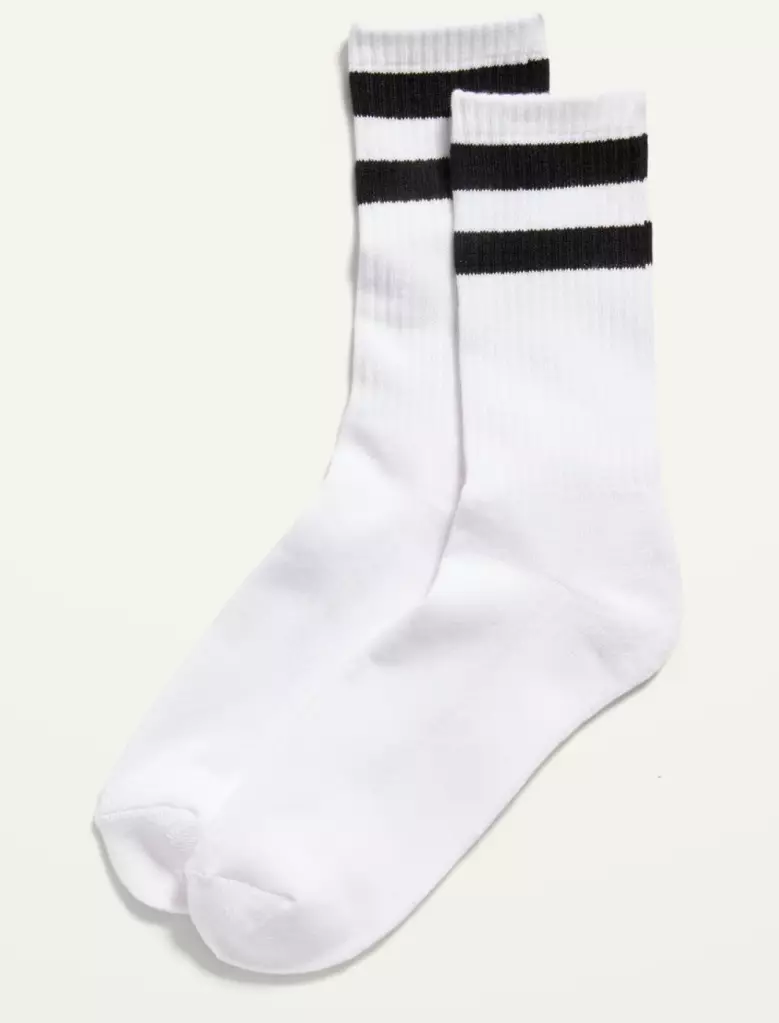 Stare tamnoplave prugaste rebraste čarape za odrasle, rodno neutralne