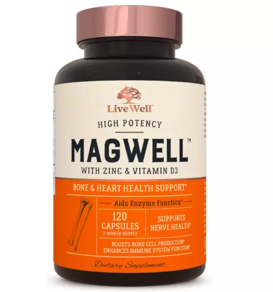 Livewell Labs Magnesium, Zinc, na Vitamine D3 Inyongera