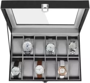 12-slotový box na hodinky SONGMICS, najlepšie puzdro na hodinky, najlepšie puzdro na hodinky