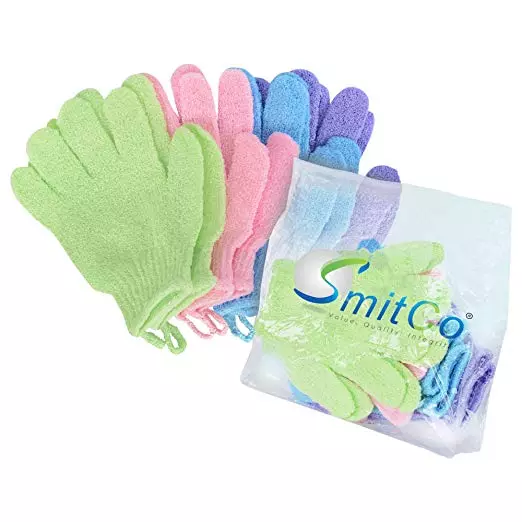 отшелушивающие перчатки лучшие чистящие варежки для гладкой кожи smitco 4 упаковки для мужчин и женщин