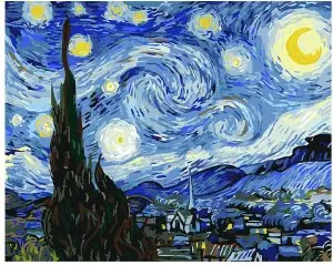 csillagos éjszaka van Goghtól, festés számokkal felnőtteknek