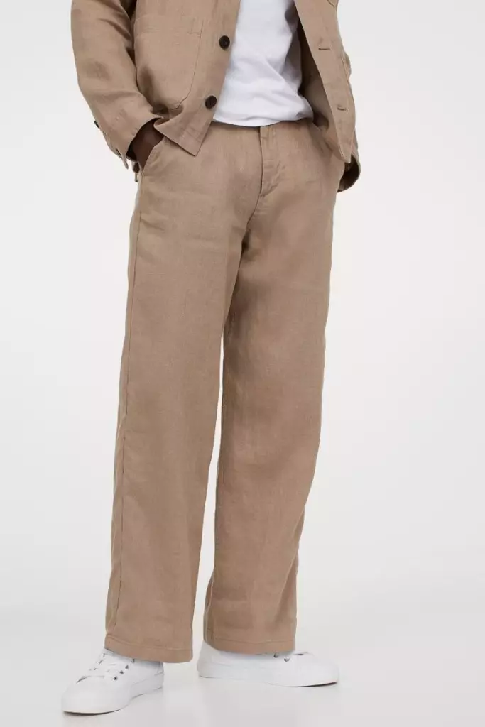 H&M lanene hlače ravnog kroja