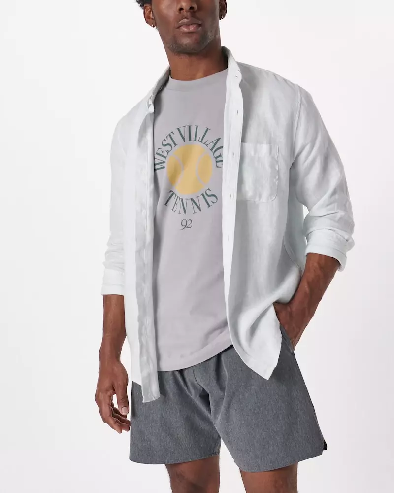 Abercrombie & Fitch lanena košulja na dugmad, muška ljetna moda 2021