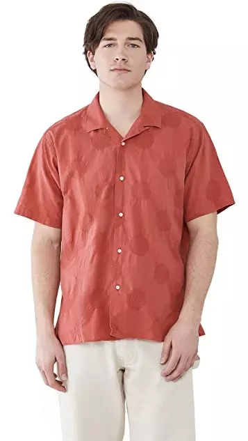 Gitman Vintage Kurzarmhemd mit großen Punkten