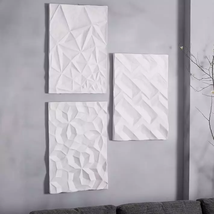 Papier-Mache Wall Art Geo Panels מ West Elm