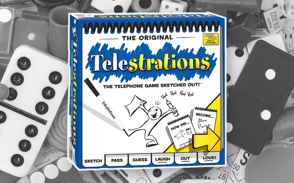 Telestrations board ဂိမ်း၊ pictionary၊ ပျော်စရာဘုတ်အဖွဲ့