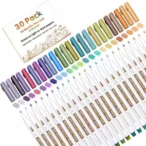 Lineon 24 Colors Fine Tip Paint Pens