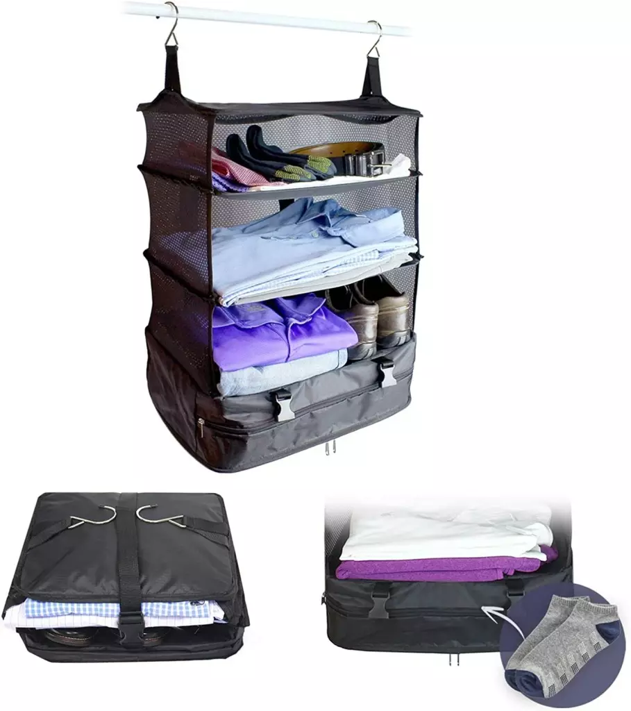 Organizador de equipaje de viaje Stow-N-Go y cubo de embalaje para ahorrar espacio