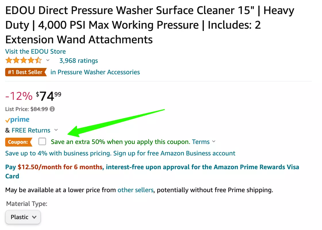 pressure washer coupon sa amazon