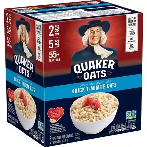 Quaker Quick Oatmeal, carbohidratos, que comer antes dun adestramento