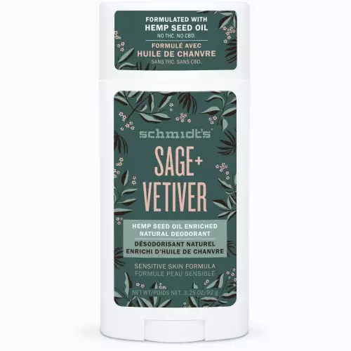 Schmidt's Sage + Vetiver Hemp Mkpụrụ Mmanụ eke Deodorant