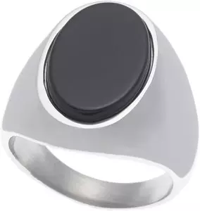 James Dean muški ovalni prsten sa pečatom od oniksa