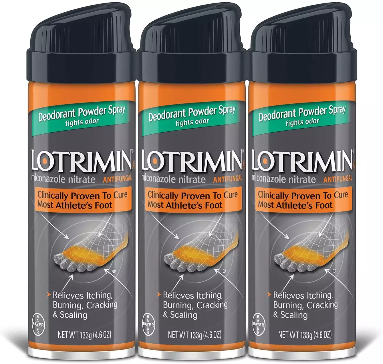 Lotrimin Antifungal Deodorant Powder Spray; pe faapefea ona aveese vae manogi