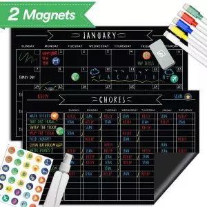 Lushleaf Designs Magnetic Refrigerator Home School Chore Chart Set