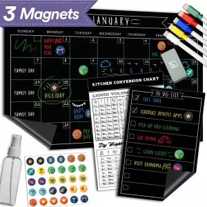 Lushleaf Designs Magnetic Chalkboard Calendar lan Dhaptar Tugas