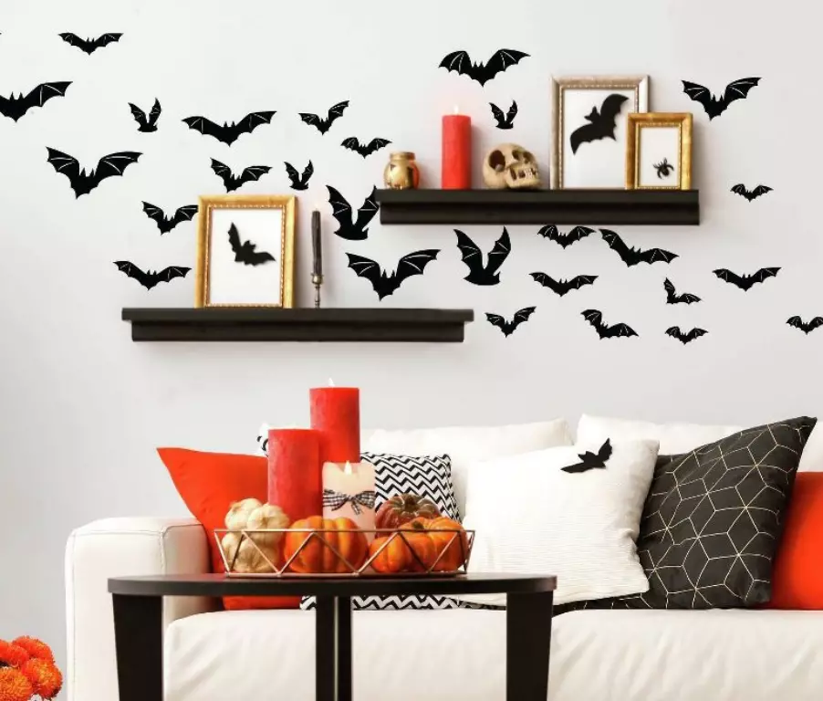 Halloween Fliedermais Peel a Stick Wall Decals Halloween Dekoratioun