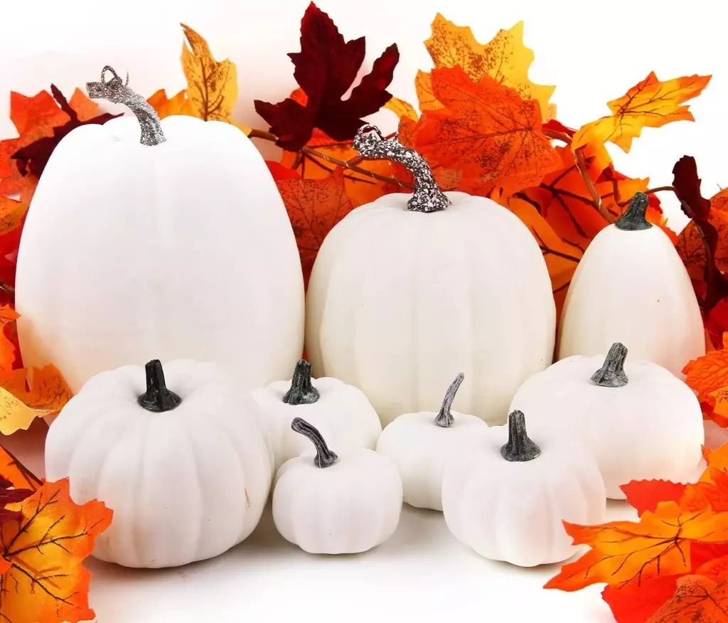 Lomimos White Decorative Pumpkin Set