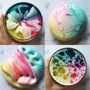 အကျိအချွဲ ထုတ်ကုန်များ - လှပသော အရောင်ရောစပ်ထားသော တိမ်တိုက် Slime Putty