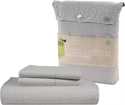 Lane Linen 100% Organic Cotton Flat Sheet Set၊ အကောင်းဆုံး ချည်သားအိပ်များ