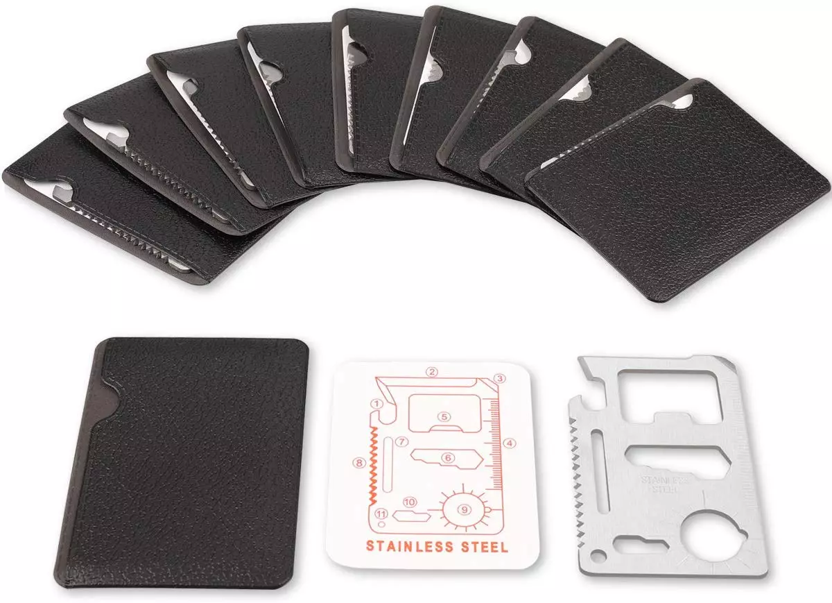 Stainless Steel 11 in 1 Beer Opener Survival Card